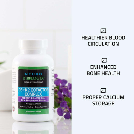 Vitamin D3 plus K2 Cofactor Complex (60 capsules) - Neuro Biologix *SOI* - Welzo