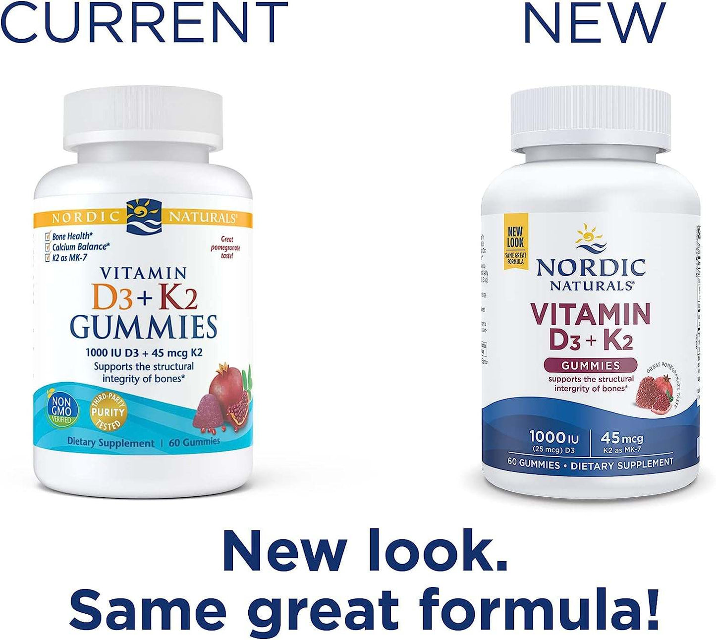 Vitamin D3 + K2 Gummies (Pomegranate) 60 Gummies - Nordic Naturals - Welzo