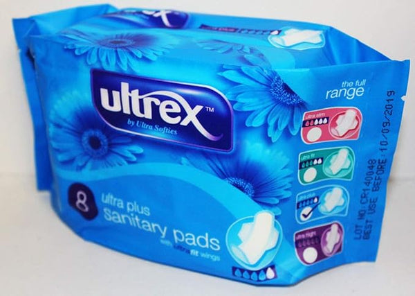 Ultrex Ultra Plus Sanitary Pads with Wings Pack of 8 | Welzo