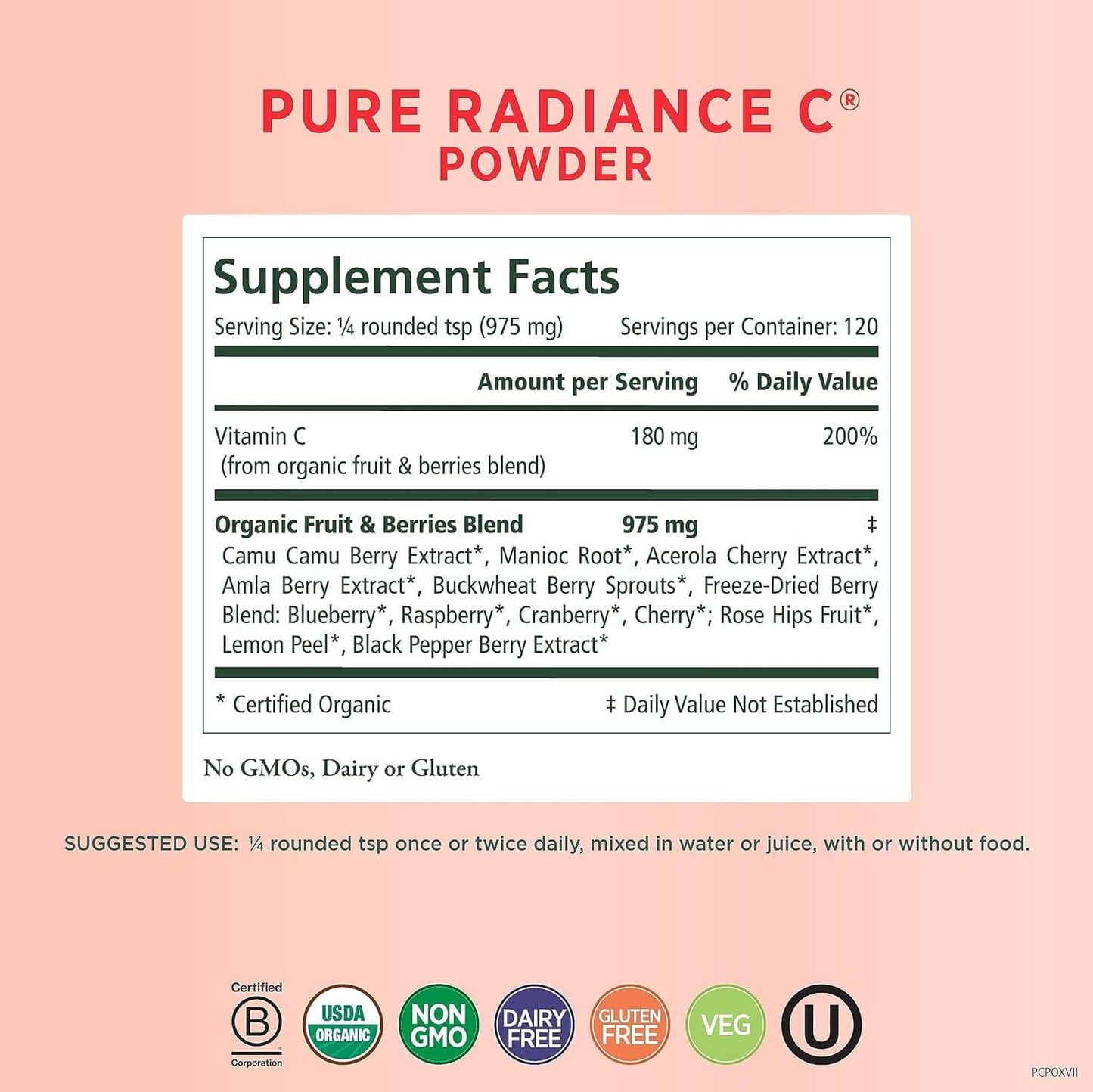 Pure Radiance C Powder 120g (4oz) - The Synergy Company - Welzo