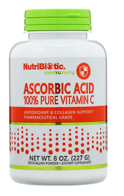 Ascorbic Acid, 100% Pure Vitamin C, Crystalline Powder, 8 oz (227 g) - NutriBiotic - Welzo
