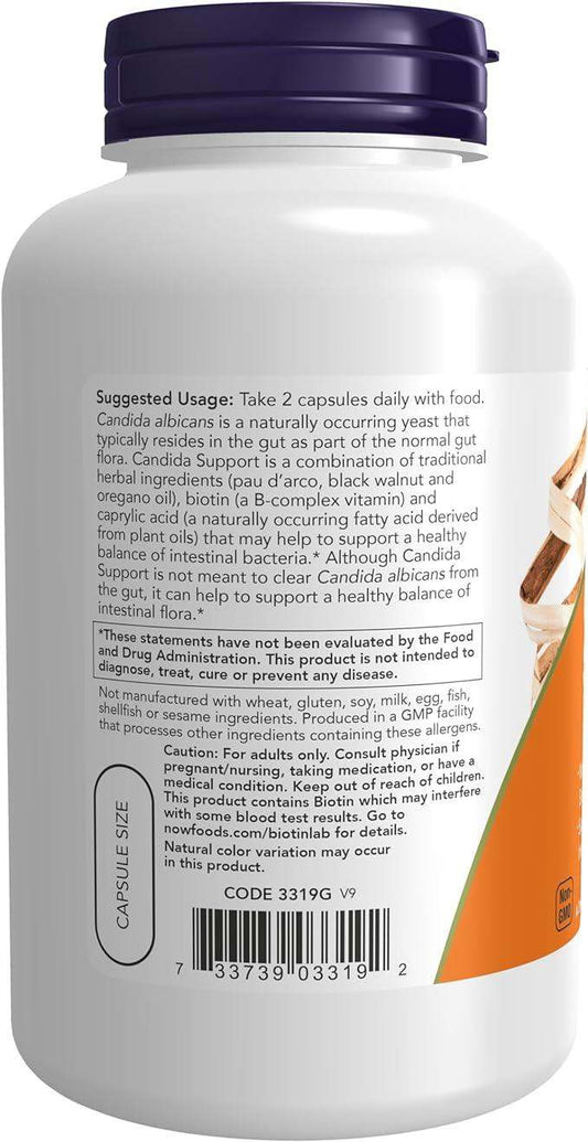 Candida Support 180 Capsules - Now Foods - Welzo