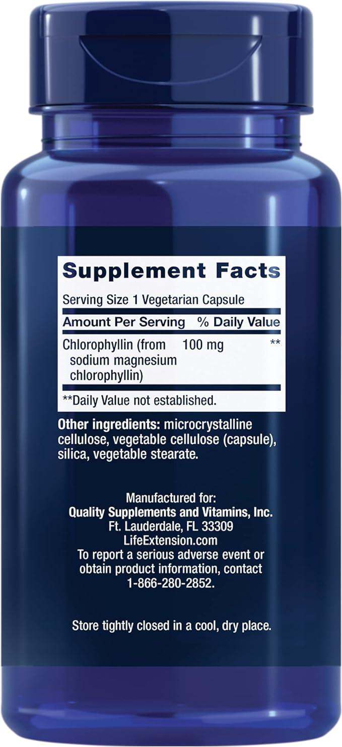 Chlorophyllin, 100 mg / 100 vcaps, Life Extension - Welzo