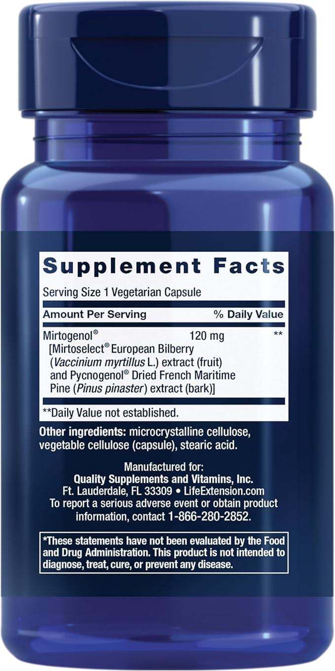Eye Pressure Support with Mirtogenol (30 Capsules) - Life Extension - Welzo