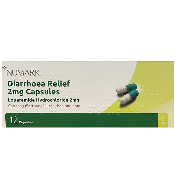 Numark Diarrhoea Relief (Loperamide 2mg) Capsules Pack of 12 | Welzo
