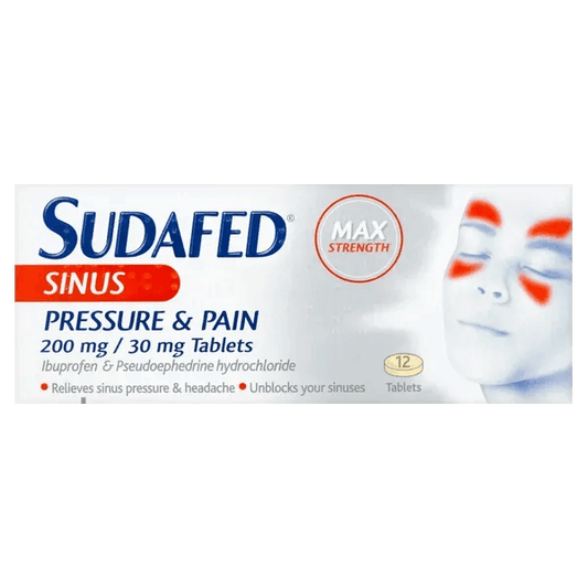 Sudafed Sinus Pressure & Pain Tablets Pack of 12 – welzo